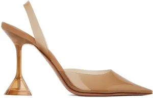 Amina Muaddi Amina Muaddi Beige Holli Glass Sling Heels Nude