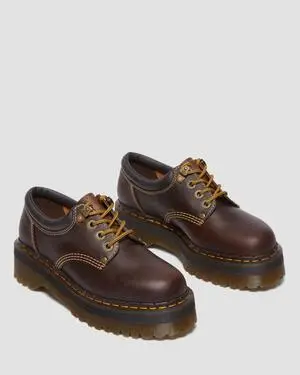 Dr. Martens 8053 Crazy Horse Leather Platform Shoes - Brown