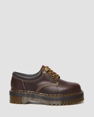 Dr. Martens 8053 Crazy Horse Leather Platform Shoes - Brown
