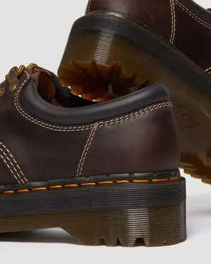 Dr. Martens 8053 Crazy Horse Leather Platform Shoes - Brown