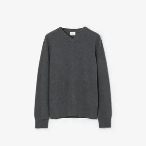 Burberry Knight Wool Cashmere Sweater - Dark Grey Melange