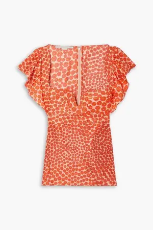 Stella McCartney Floral-print Silk-habotai Top