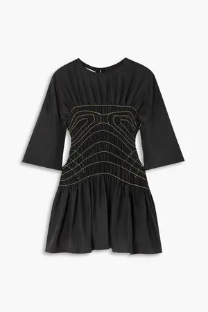 Stella McCartney Smocked Silk-satin Top