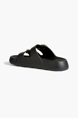 STUART WEITZMAN Eva Faux Pearl Embellished Rubber Slides