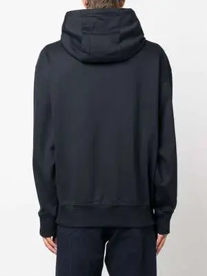 BOSS Logo-print Cotton Hoodie - Blue