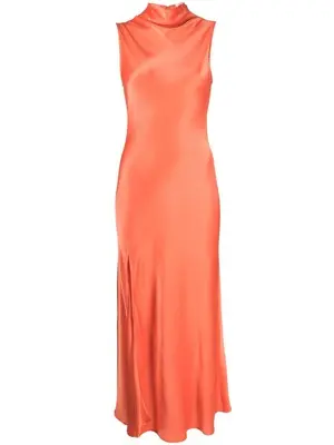 Lapointe Draped Satin Maxi Dress