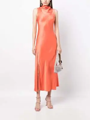 Lapointe Draped Satin Maxi Dress