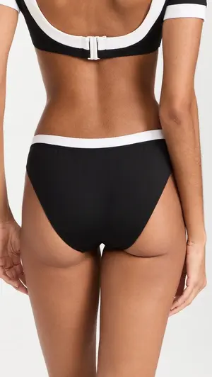 Staud Gemma Bikini Bottoms - Black/white