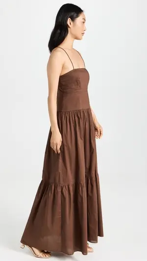 Playa Lucila Square Neck Maxi Dress - Brown