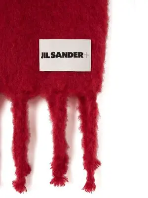 JIL SANDER Logo-patch Chunky-knit Scarf