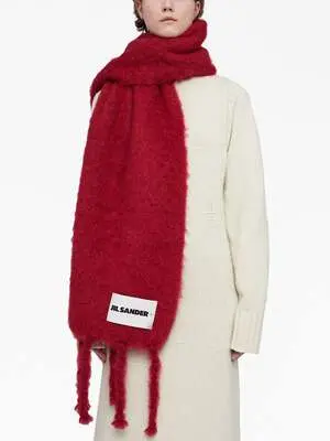 JIL SANDER Logo-patch Chunky-knit Scarf