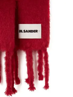 JIL SANDER Logo-patch Chunky-knit Scarf
