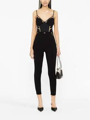 Elisabetta Franchi Tulle-inserts Bustier Jumpsuit