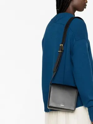 JIL SANDER Logo-stamp Leather Shoulder Bag