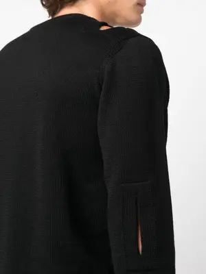 JIL SANDER Cut-out Detail Wool Jumper - Black