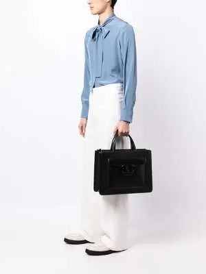 Valentino Garavani Vlogo Leather Briefcase