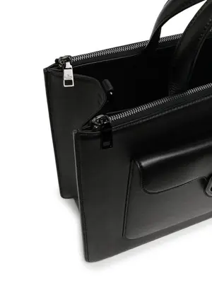 Valentino Garavani Vlogo Leather Briefcase