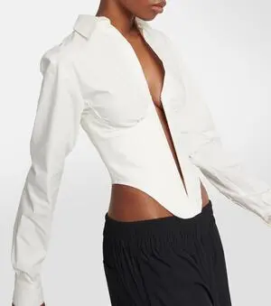 DION LEE Corset Cotton-blend Top