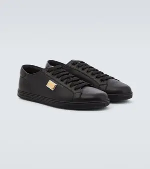 Dolce & Gabbana Saint Tropez Leather Sneakers - Black