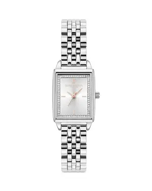 OLIVIA BURTON Rectangle Bracelet Watch, 20.5mm - Silver