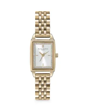 OLIVIA BURTON Rectangle Bracelet Watch, 20.5mm - White/gold