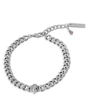 Kurt Geiger Pave Signature Eagle Curb Chain Link Bracelet - Silver
