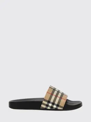 Burberry Furley Check Rubber Slides - Beige