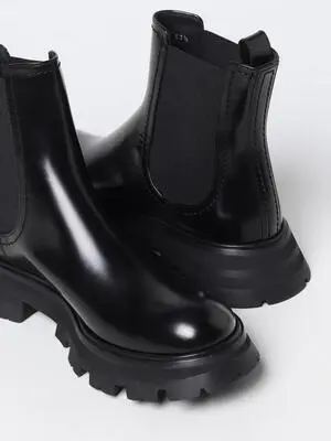 Alexander McQueen Ankle Boots In Brushed Leather