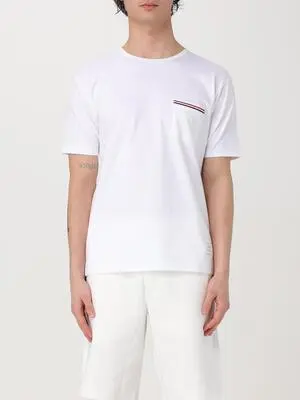 Thom Browne 4-bar Cotton T-shirt With Patch Pocket White
