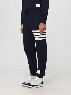 Thom Browne Jogger Pants With Signature Stripes - Blue