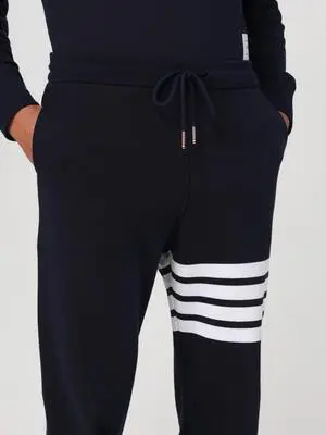 Thom Browne Jogger Pants With Signature Stripes - Blue