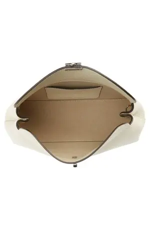 TOTEME T-lock Leather Clutch - Milk