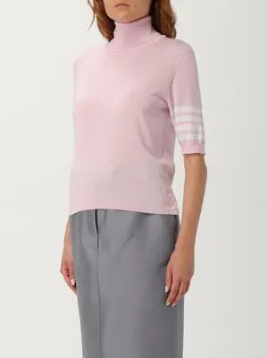 Thom Browne Merino Wool Sweater With 4-bar Stripe - Pink