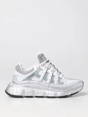 Versace Trigreca Sneakers In Fabric And Leather