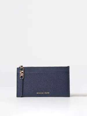 Michael Kors Empire Credit Card Holder In Leather Blue