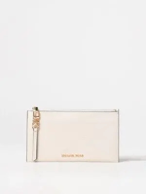 Michael Kors Empire Credit Card Holder In Leather Cream