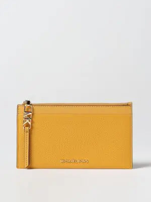 Michael Kors Empire Credit Card Holder In Leather Gold