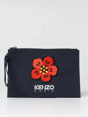 Kenzo Canvas Clutch With Logo - Blue