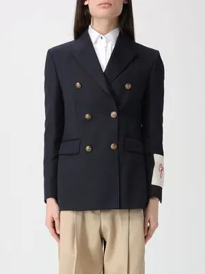 GOLDEN GOOSE Double-breasted Virgin Wool-blend Blazer With Metal Buttons - Blue