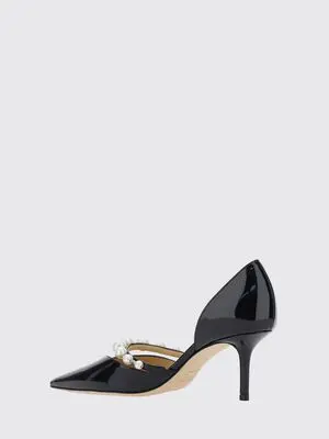 JIMMY CHOO Aurelie Patent Leather Pumps With Pearls And Stiletto Heel - Black