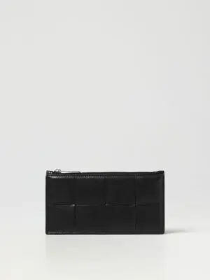 Bottega Veneta Credit Card Holder In Leather - Black