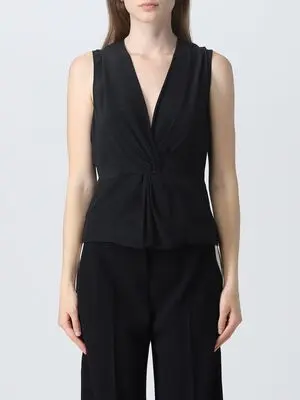 Pinko Sleeveless V-neck Draped Top