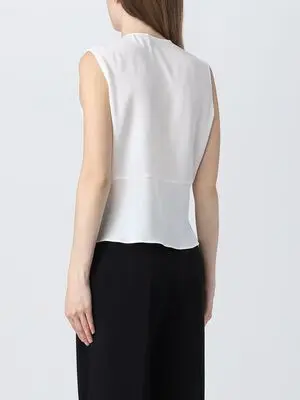 Pinko Sleeveless V-neck Draped Top - White