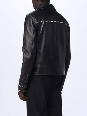 Valentino Garavani Leather Biker Jacket With Metal Studs