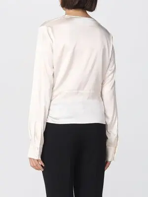 Pinko Long Sleeve V-neck Knot Detail Blouse - Pink