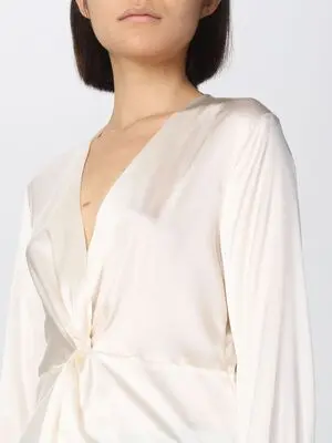 Pinko Long Sleeve V-neck Knot Detail Blouse - Pink