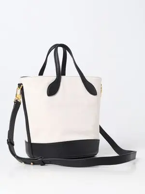 Bally Canvas And Grained Leather Bucket Bag - Beige
