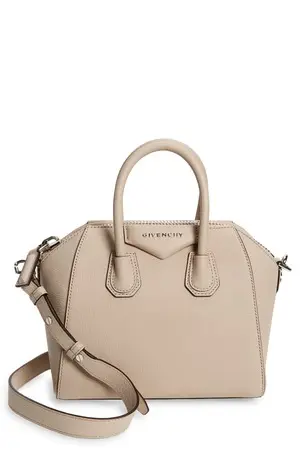 Givenchy Mini Antigona Sugar Leather Satchel Dune