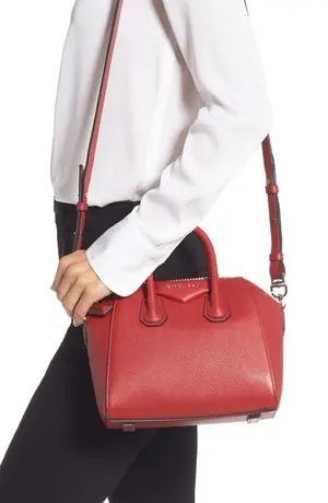 Givenchy Mini Antigona Sugar Leather Satchel - Vermillion