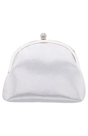 Nina Sweetie Frame Clutch - Silver
